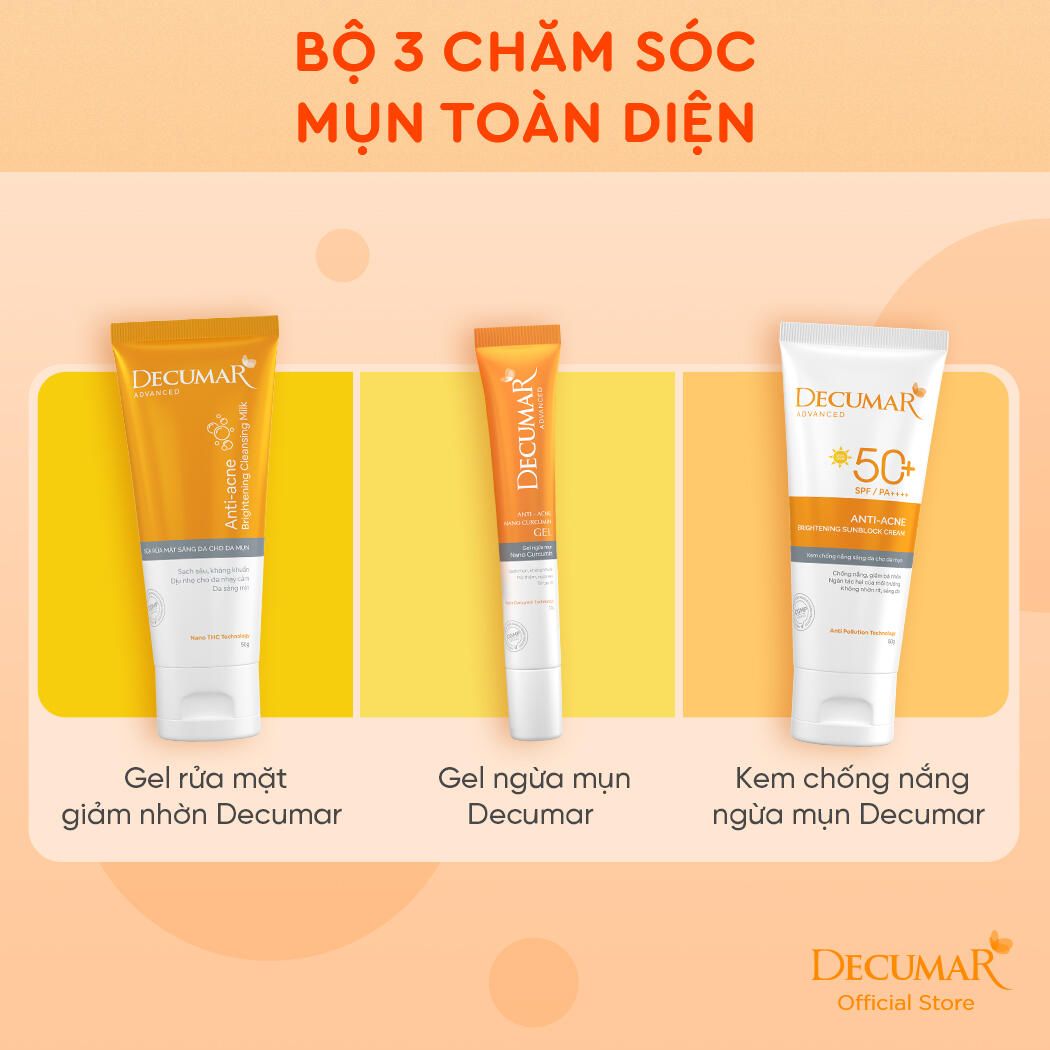 Combo toàn diện cho da mụn Decumar Advanced nghệ Nano giúp làm sạch ...