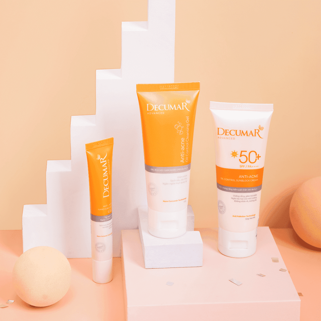 Combo toàn diện cho da mụn Decumar Advanced nghệ Nano giúp làm sạch ...