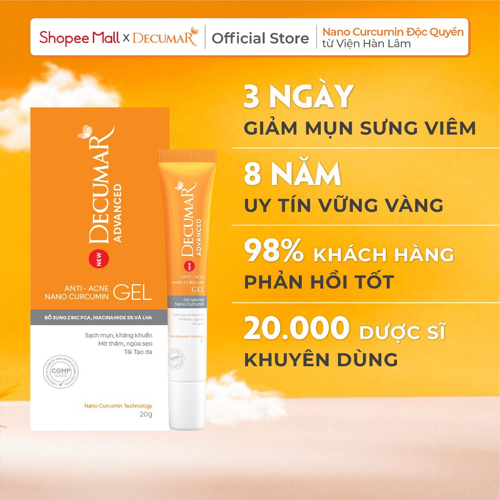 Gel ngừa mụn Decumar Advanced 20g, thẩm thấu nhanh không kích ứng, hiệu ...